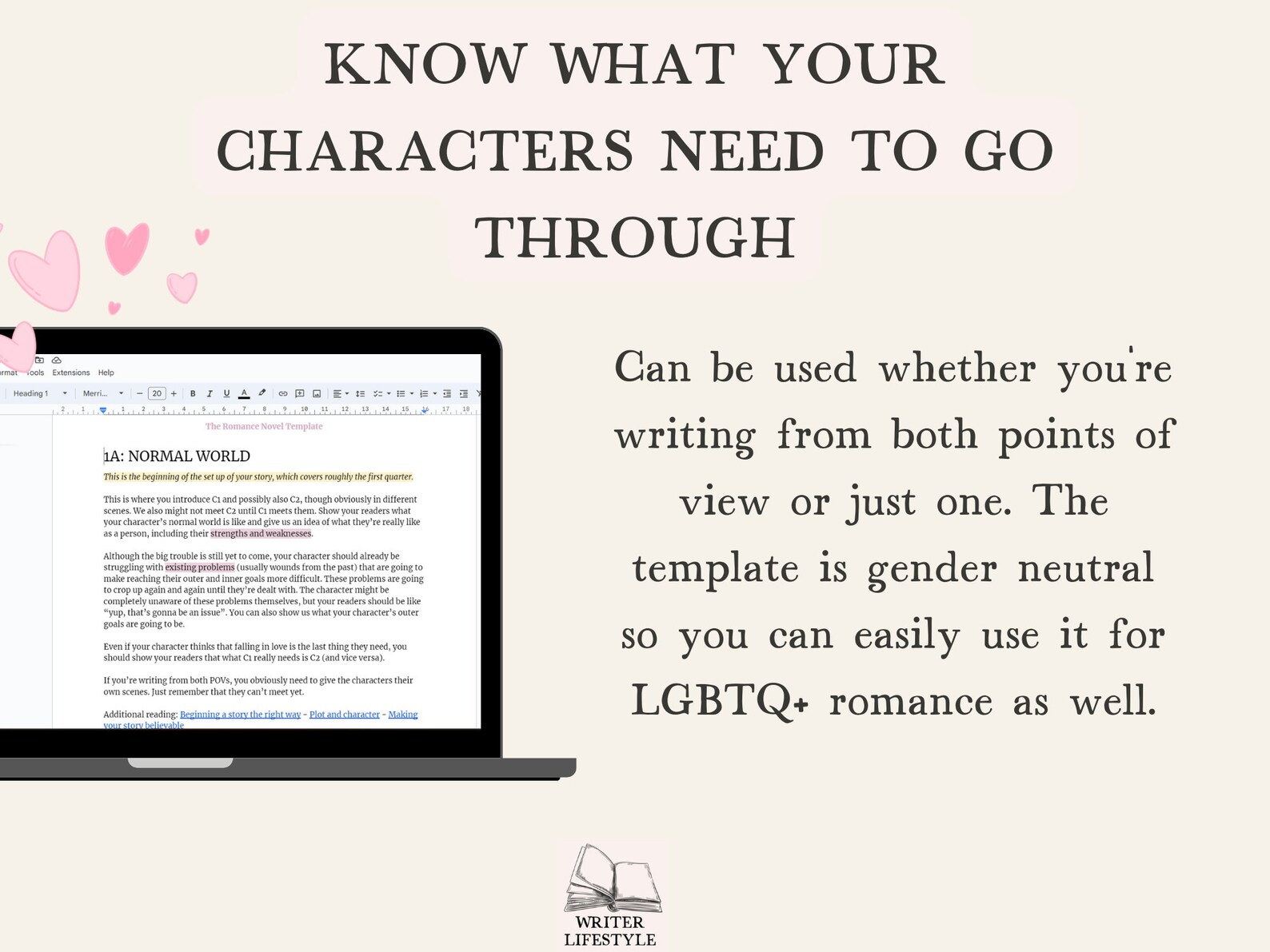Romance Novel Outline Template for Google Docs, Romance Writing ...