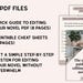 Quick Guide and Cheat Sheets to Editing Your Novel, Printables for ...