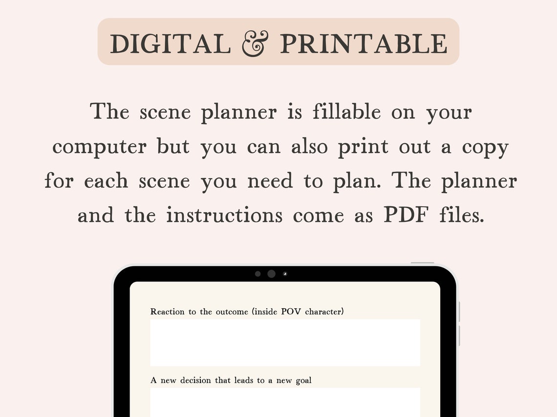 Novel Scene Planner Printable, Novel Outline Template, Writing a Novel ...
