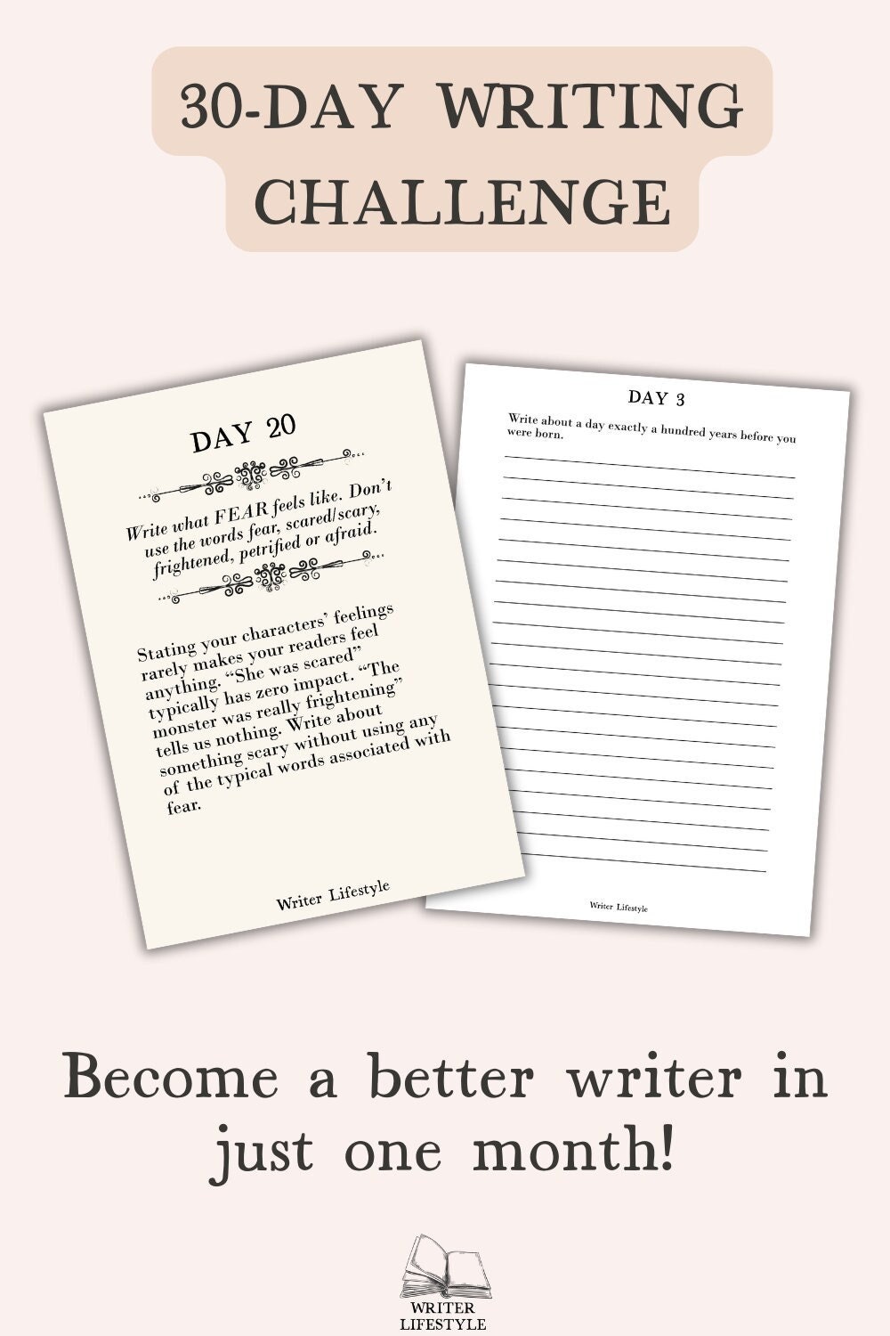30 Day Writing Challenge With Workbook, Daily Creative Writing Prompts ...