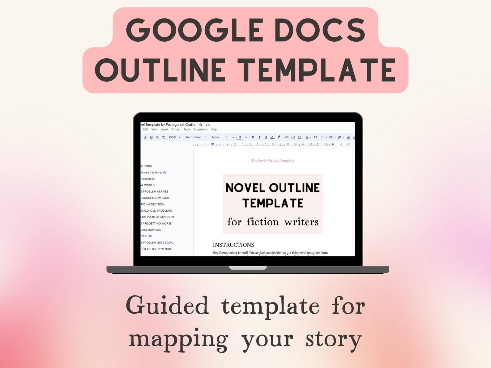 Writing a Book Outline Template for Google Docs, How to Write a Novel ...