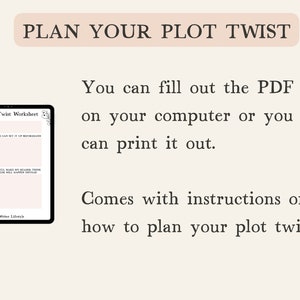 Plot Twist Worksheet, Novel Plotting Planner Printable, Plot Template ...