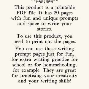 Story Prompts for Kids Printable Writing Prompt Pages for - Etsy