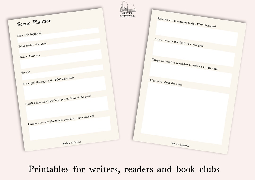 Novel Scene Planner Printable Novel Outline Template Writing - Etsy UK