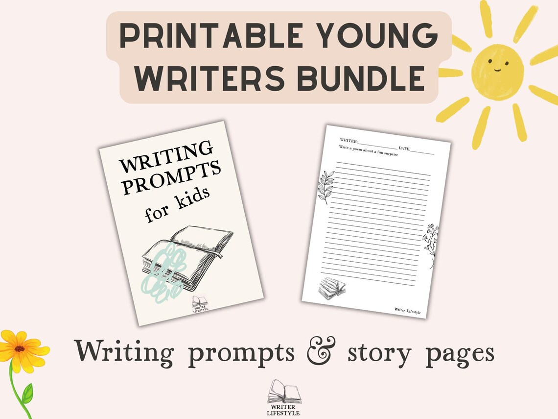 Writing Prompts Bundle for Kids, Fun Story Ideas for Young Writers ...