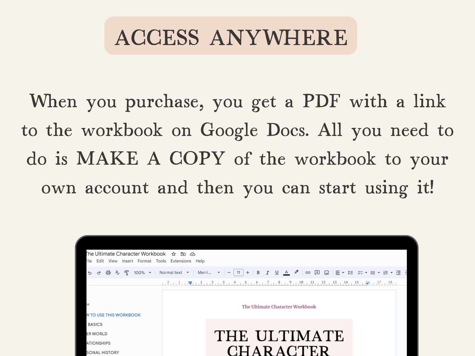 The Ultimate Character Workbook on Google Docs - Etsy