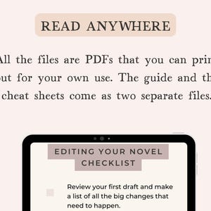 Quick Guide and Cheat Sheets to Editing Your Novel, Printables for ...