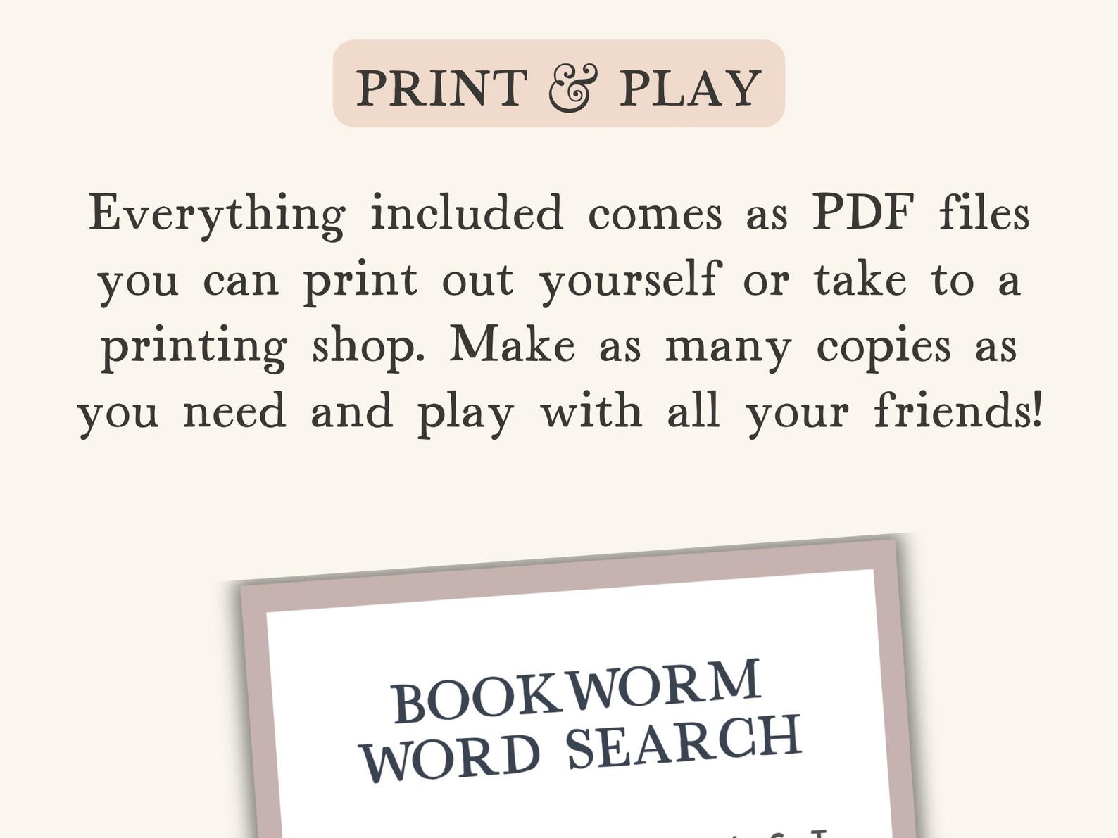 Printable Party Games for Bookworms, Bookish Word Search and Mad Libs ...