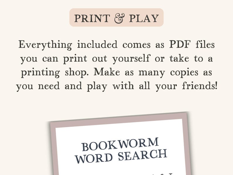 Printable Party Games for Bookworms, Bookish Word Search and Mad Libs ...