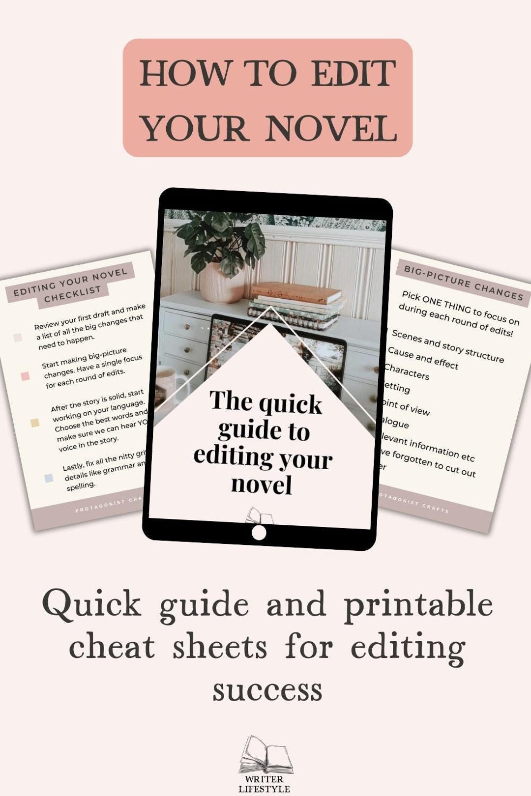 Quick Guide to Editing Your Novel, Ebook and Cheat Sheets for Writers ...