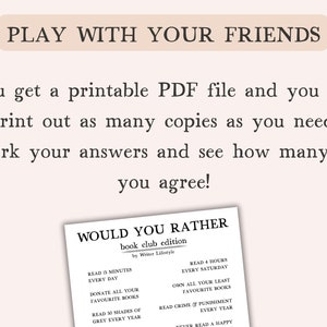 Would You Rather Game for Book Clubs, Printable Icebreaker Activities ...