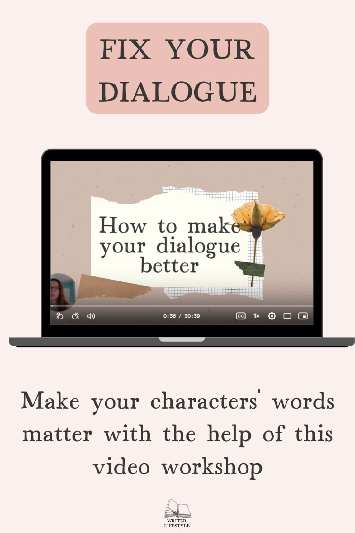 How to Write Dialogue Video Workshop, Self Study Lesson for Novel ...