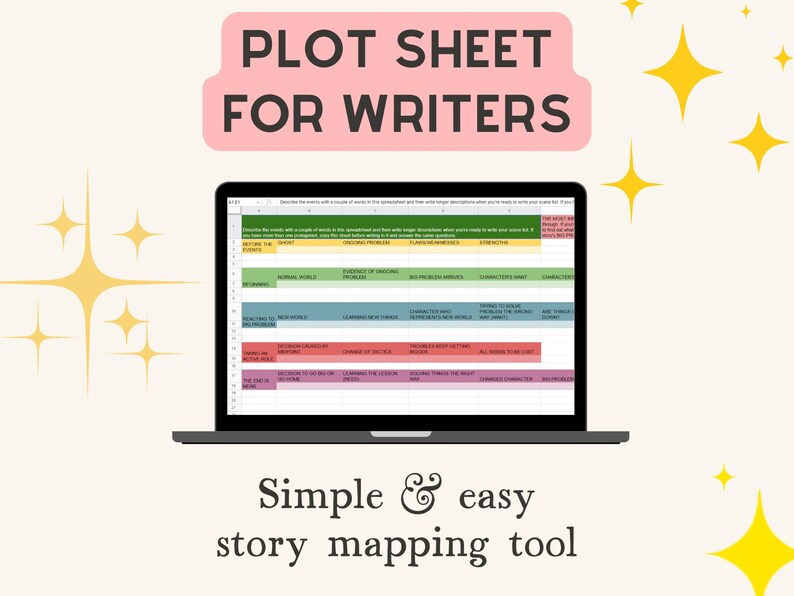 Digital Plot Planner for Google Sheets, Plot Outline Spreadsheet ...