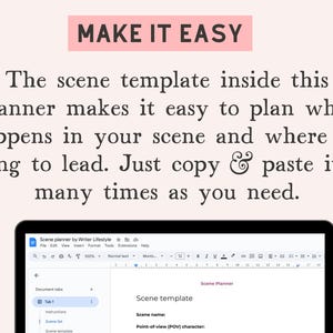 Google Docs Scene Planner for Plotting a Novel, Novel Writing Outline ...