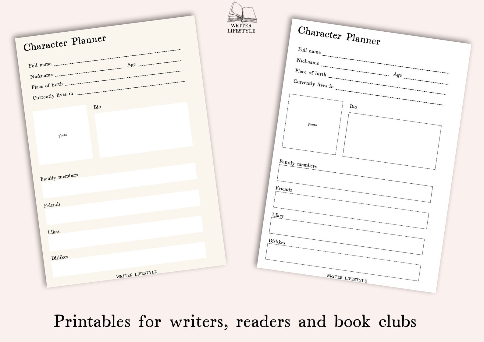 Nanowrimo Character Creation Worksheet for Preptober, Creative Writing ...