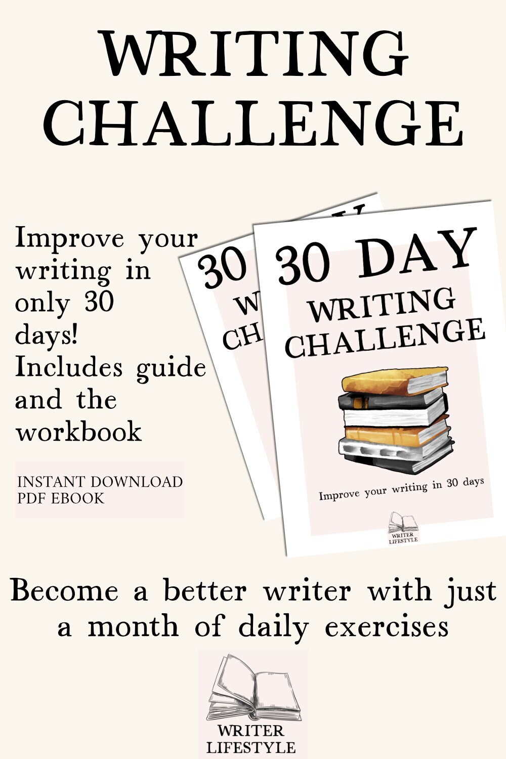 30 Day Writing Challenge With Workbook Daily Creative Writing - Etsy UK