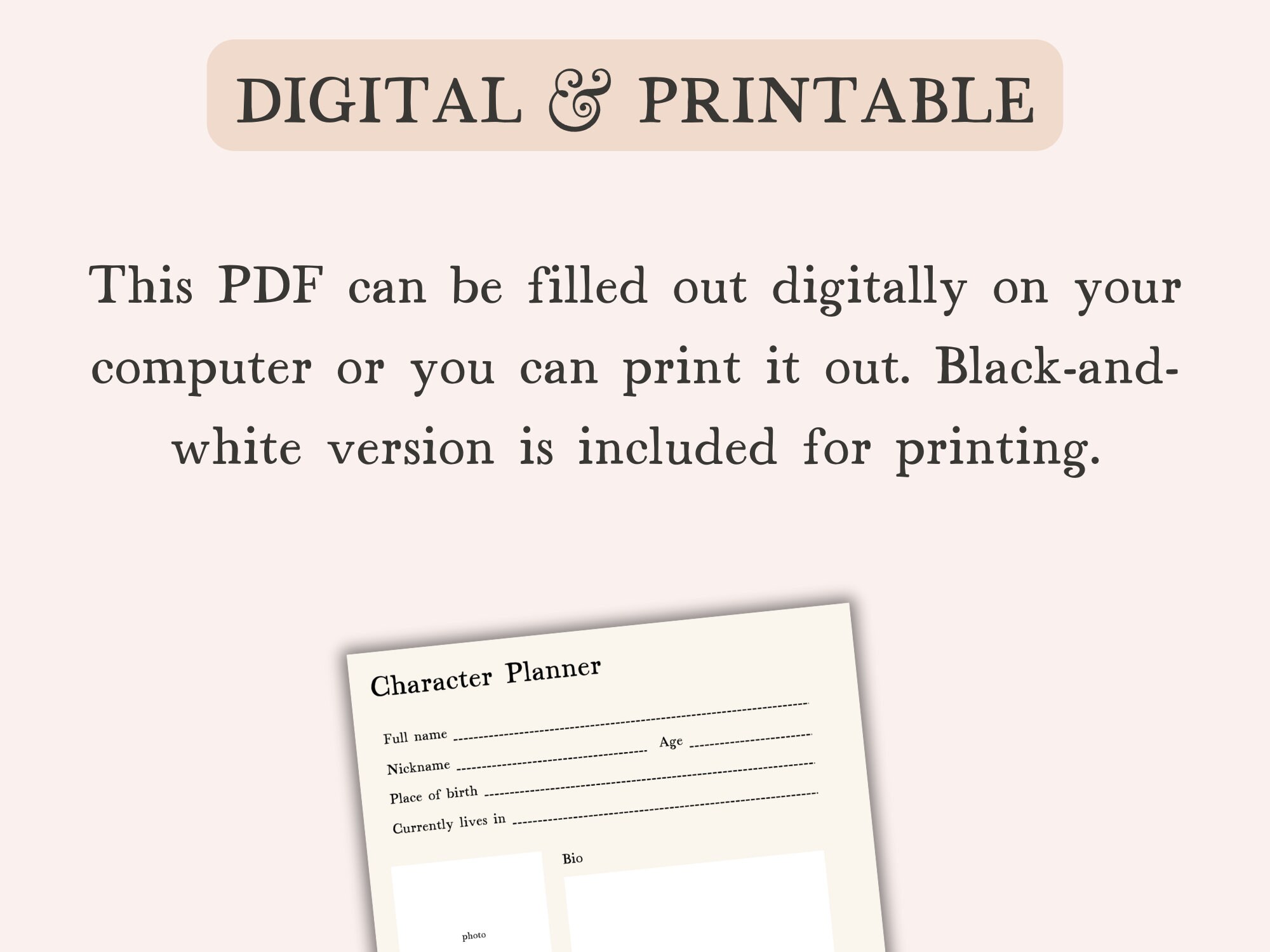 Character Creation Worksheet, Creative Writing Worksheets for Authors ...