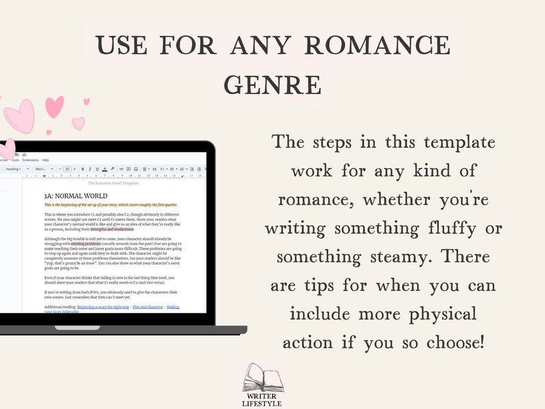 Romance Novel Outline Template for Google Docs, Romance Writing ...