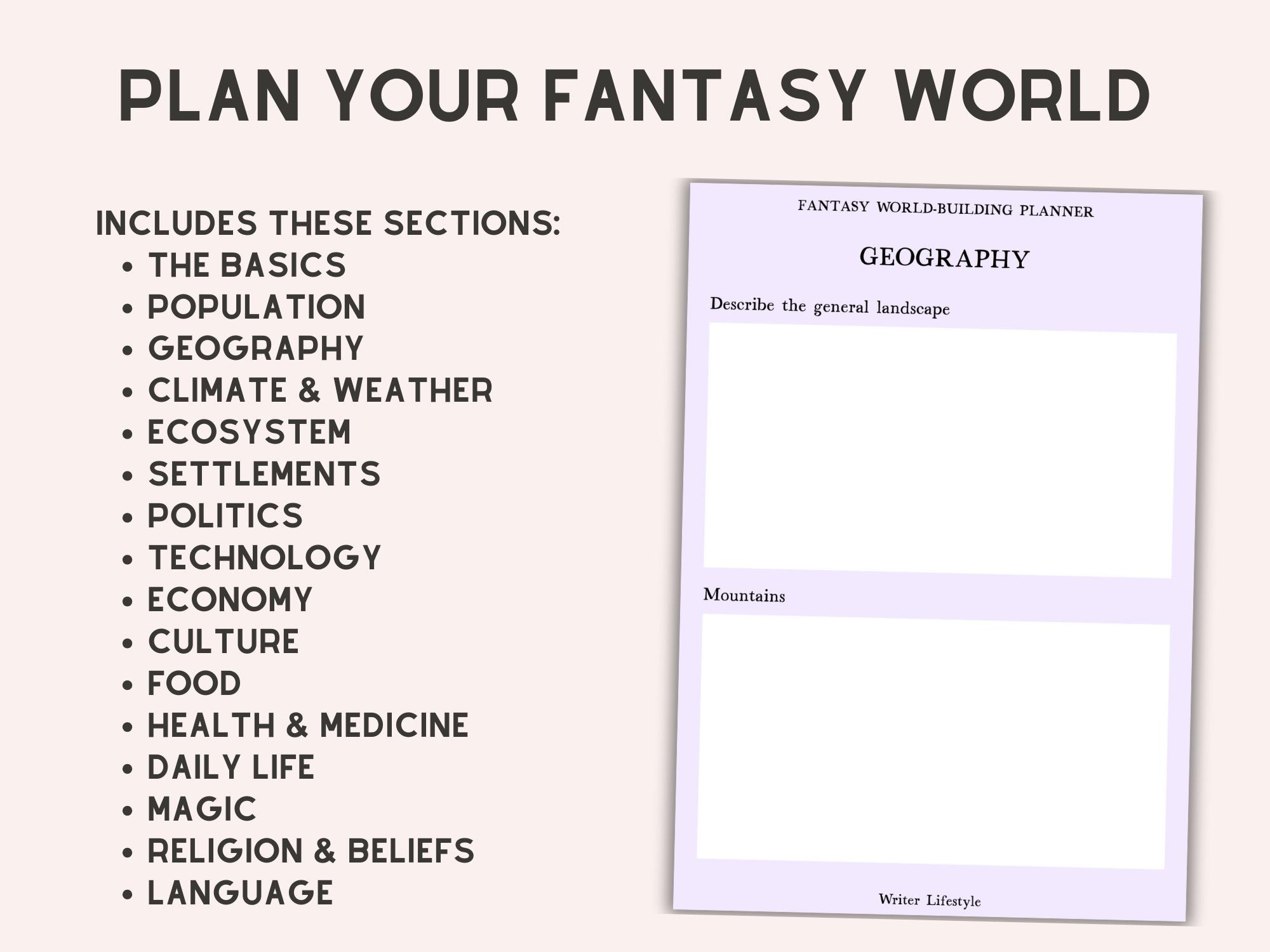 Fantasy Novel Kit: Fantasy Writing Prompts, Worldbuilding Planner and ...
