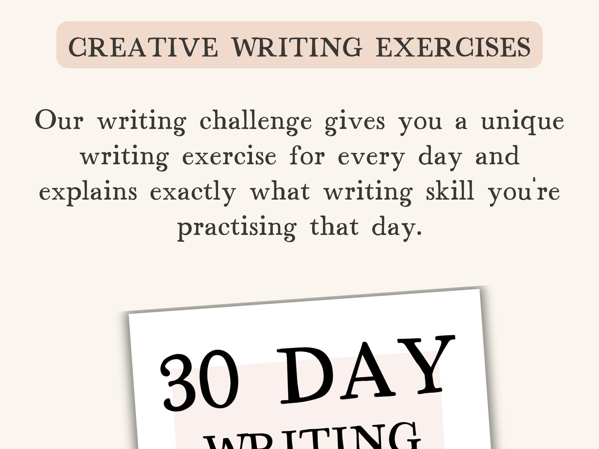 Creative Writing Challenge With Workbook, Daily Writing Exercises PDF ...