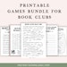 Printable Game Bundle for Book Clubs, Bookworm Party Games, Book Club ...