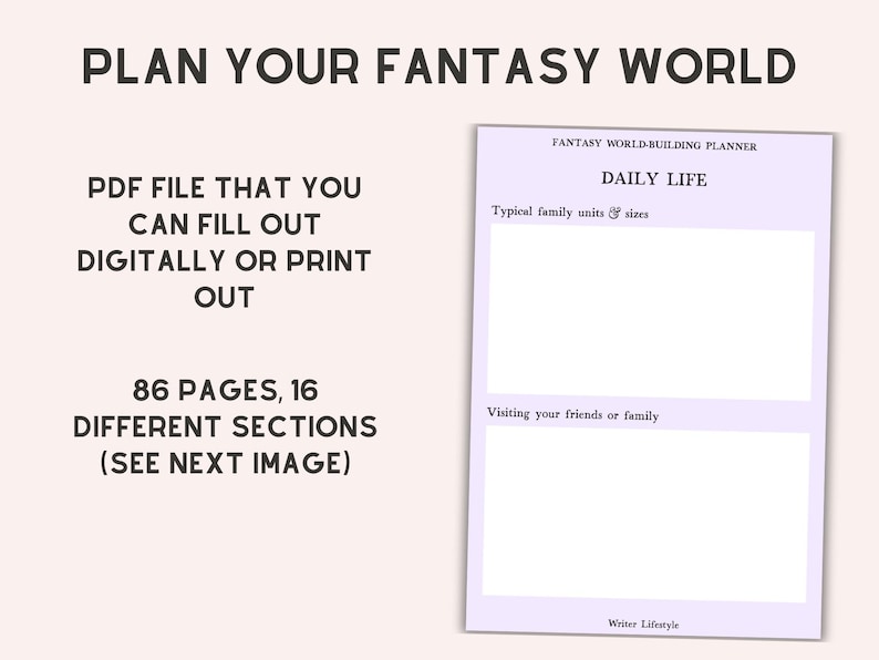 Fantasy Novel Kit: Fantasy Writing Prompts, Worldbuilding Planner and ...