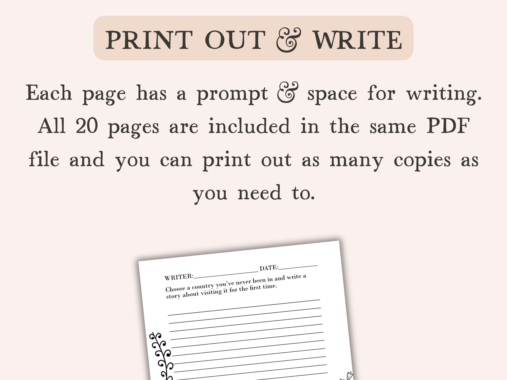 Story Prompts for Kids, Printable Writing Prompt Pages for Middle ...