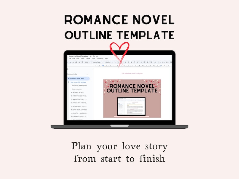 Romance Novel Outline Template for Google Docs, Book Writing Beat Sheet ...