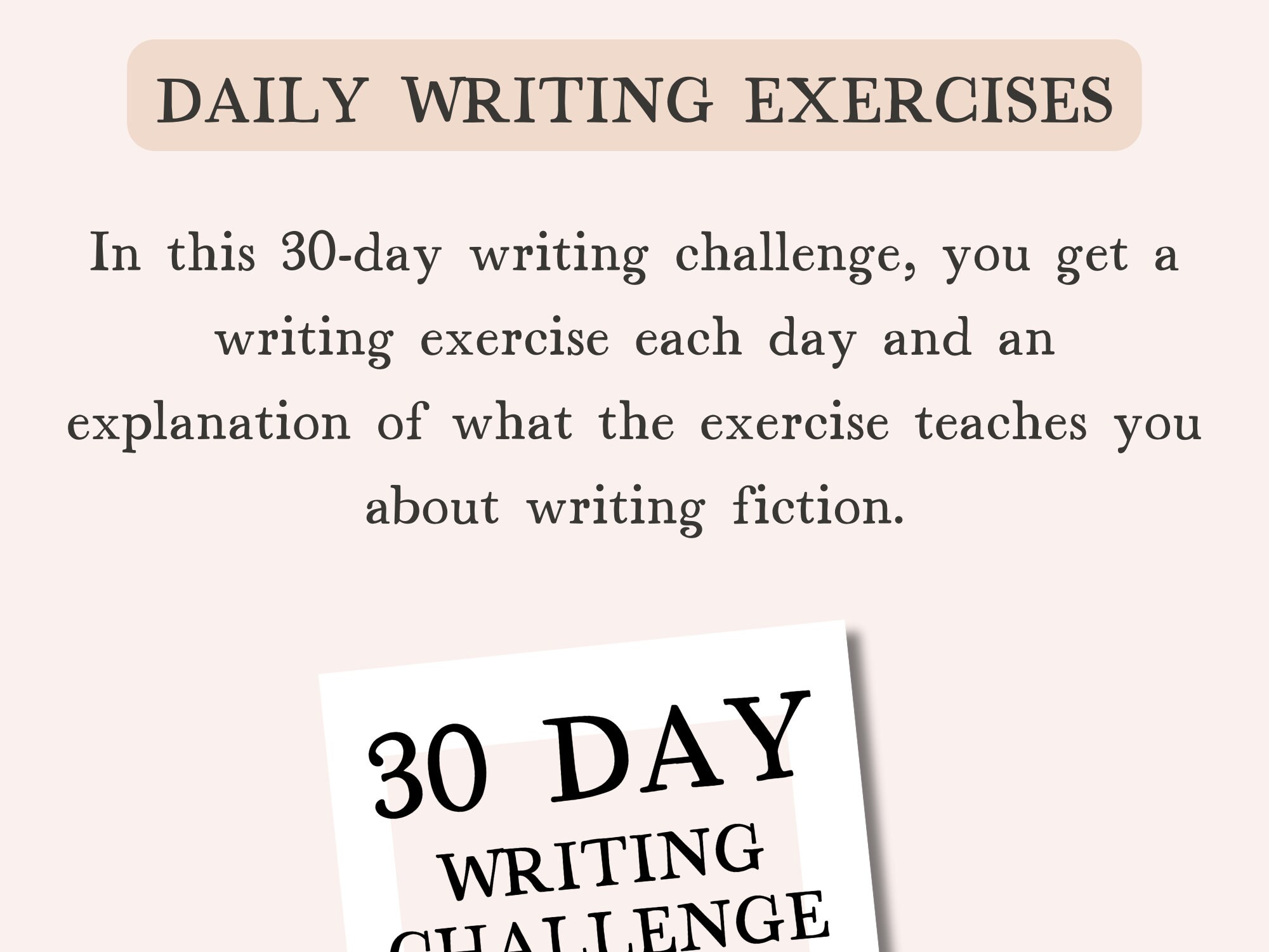 30 Day Writing Challenge With Workbook, Daily Creative Writing Prompts ...
