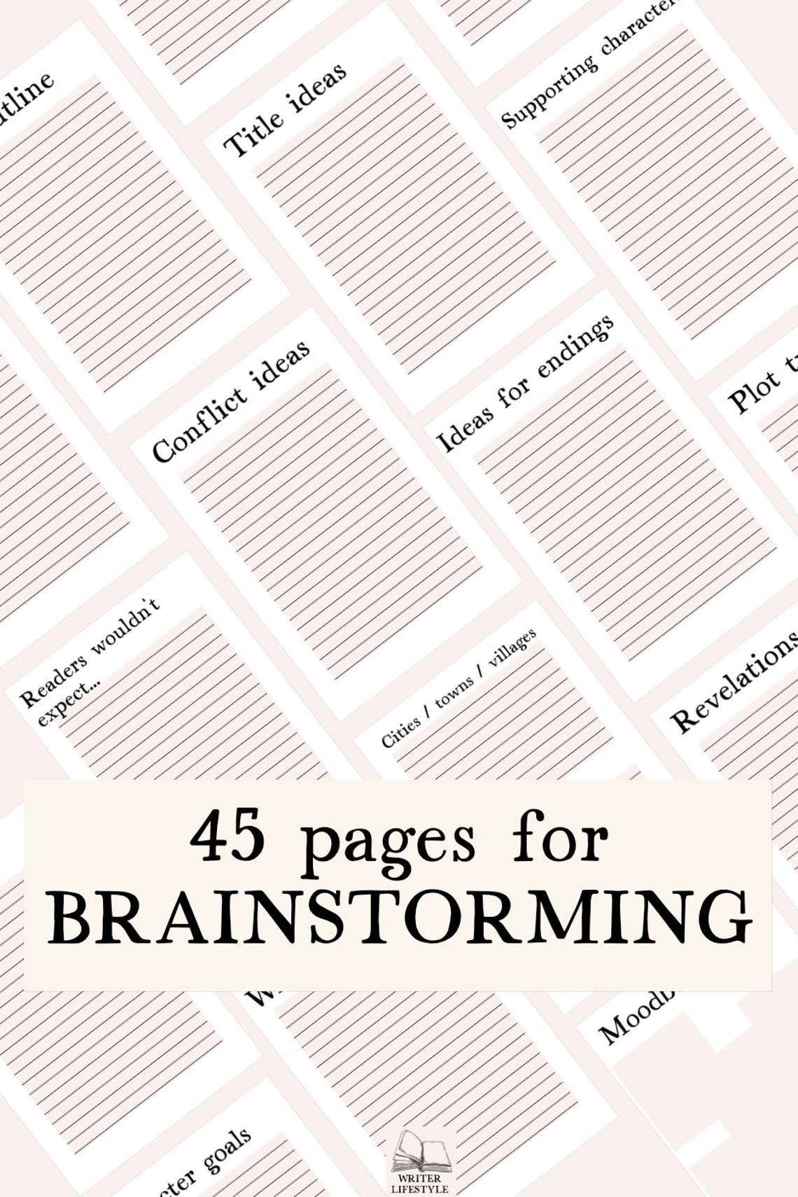 Brainstorming Template for Writers Novel Planning Printables - Etsy