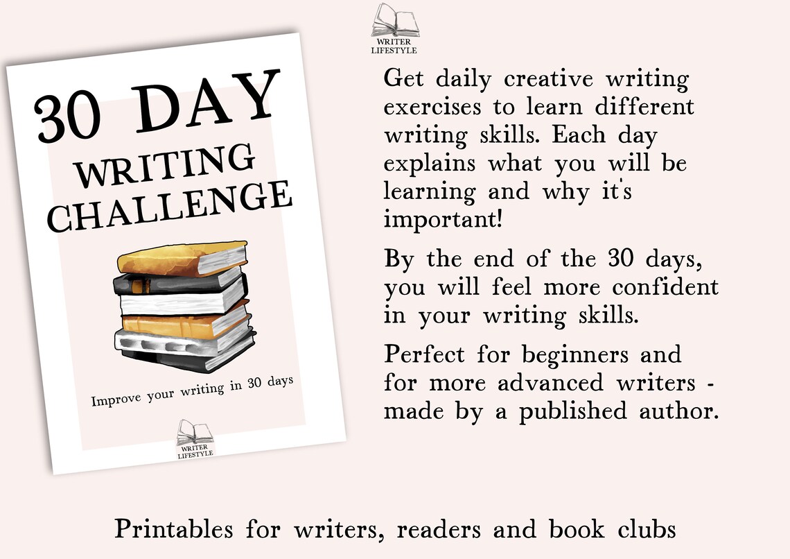 30 Day Writing Challenge With Daily Creative Writing Prompts, Book ...