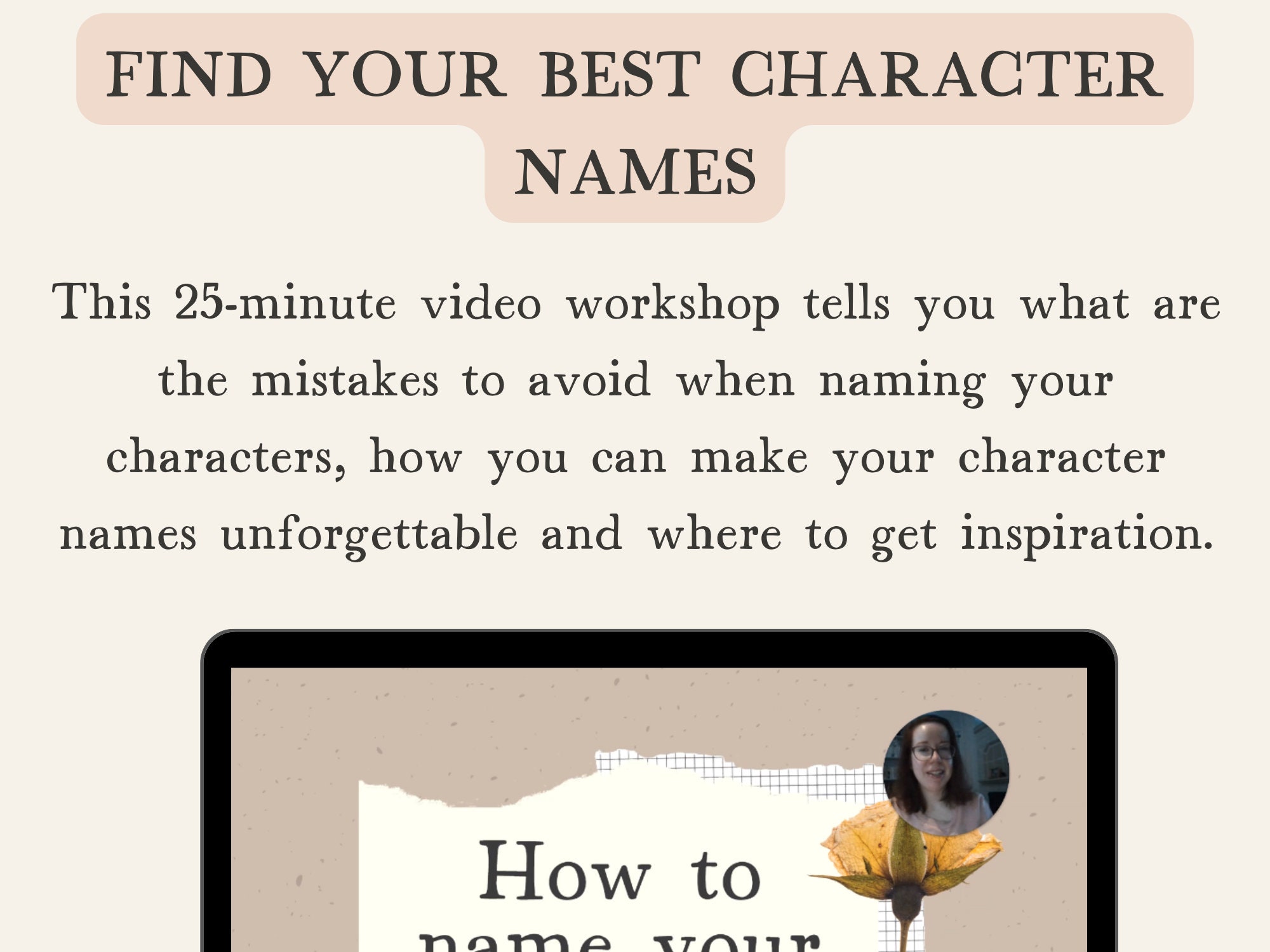 Character Name Video Workshop, How to Name Your Novel Characters ...