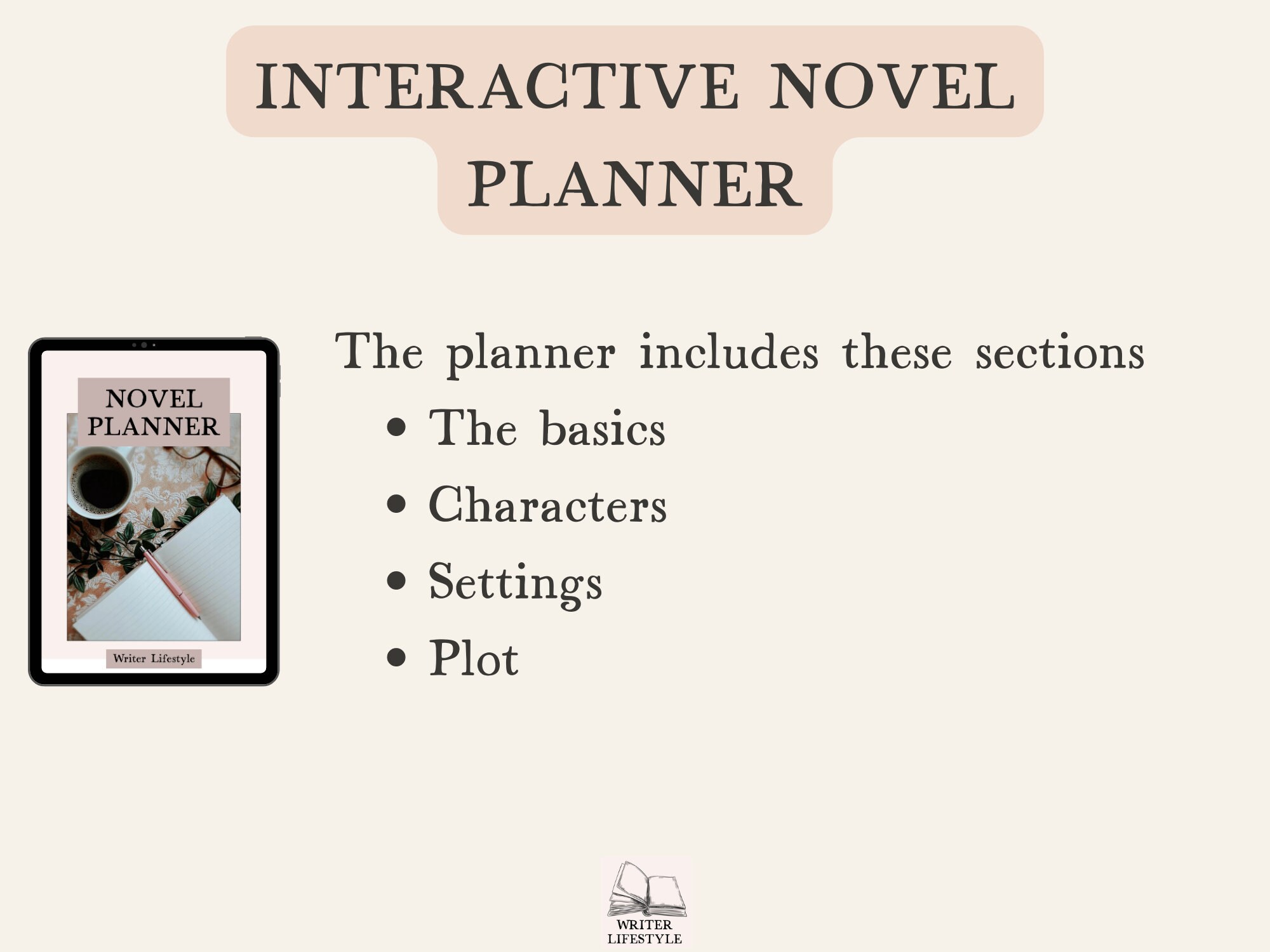 Novel Planner for Writers, Digital Plot Planning for Authors ...