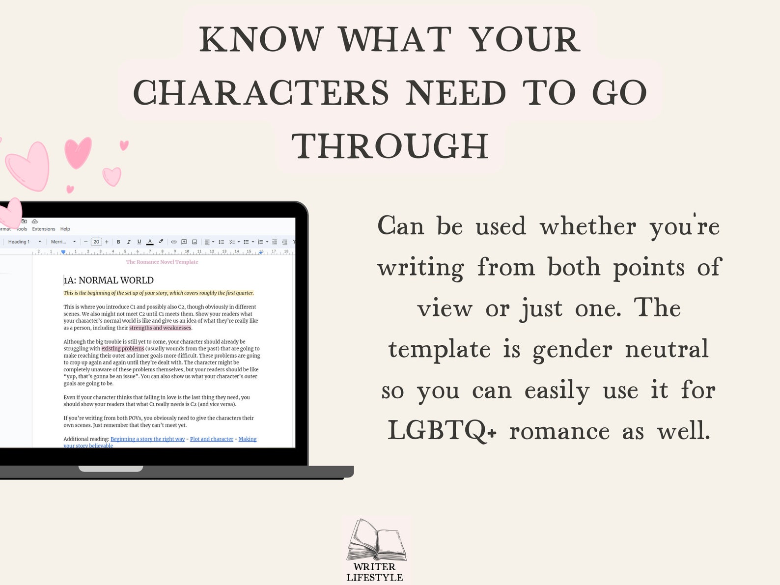 Romance Novel Outline Template for Google Docs, Book Writing Beat Sheet ...