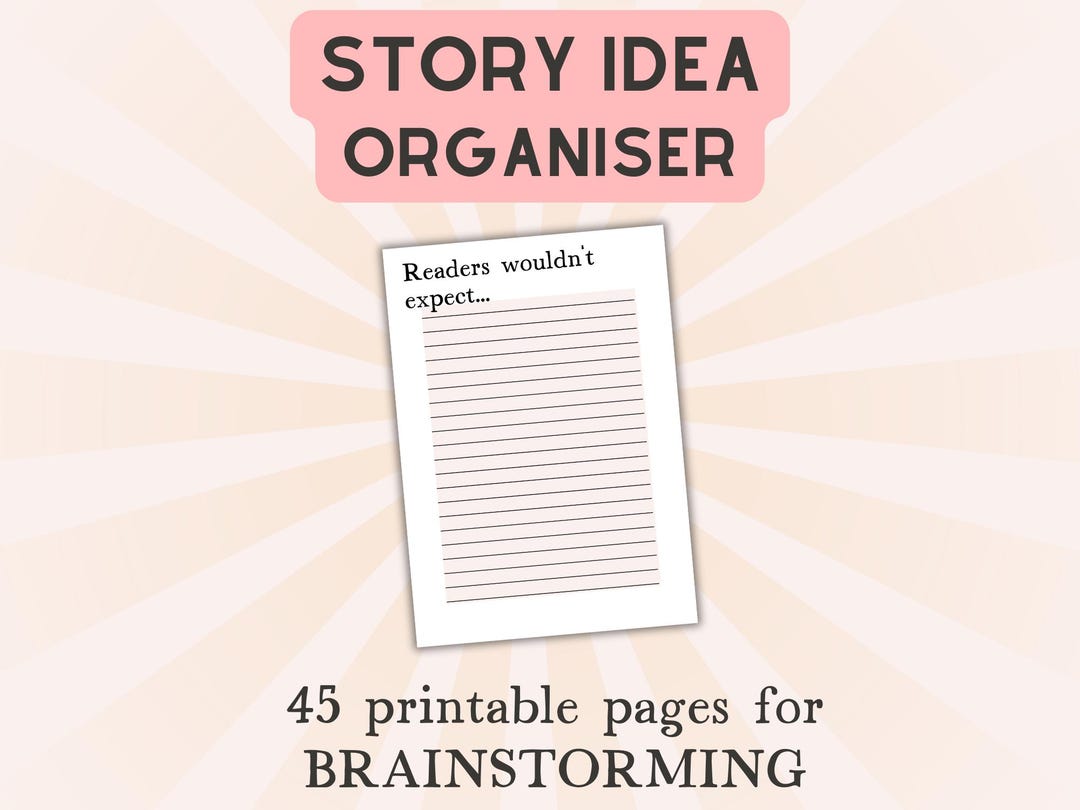 Brainstorming Printables for Writers, Novel Planner Worksheets ...