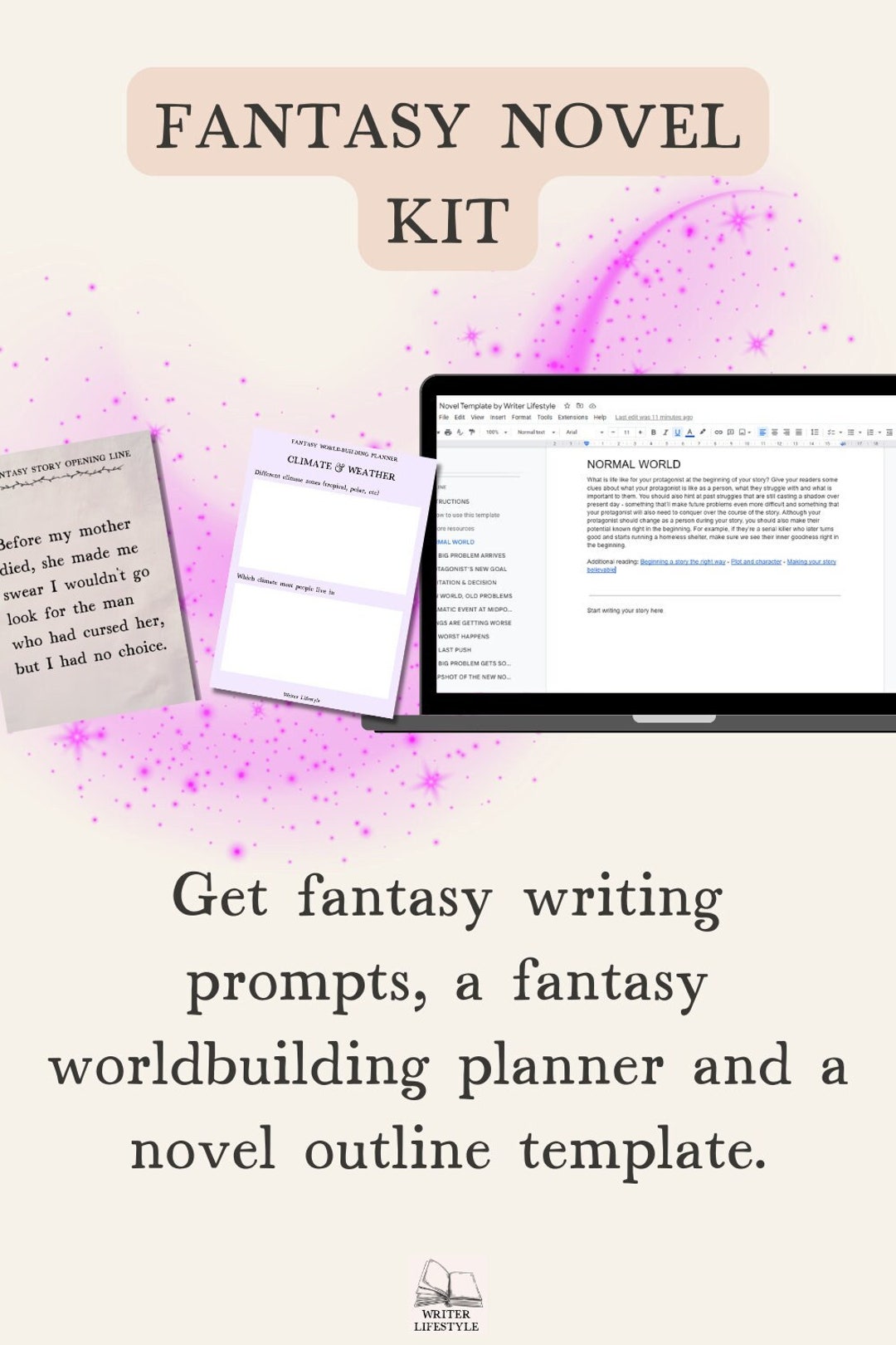Fantasy Novel Kit: Fantasy Writing Prompts, Worldbuilding Planner and ...