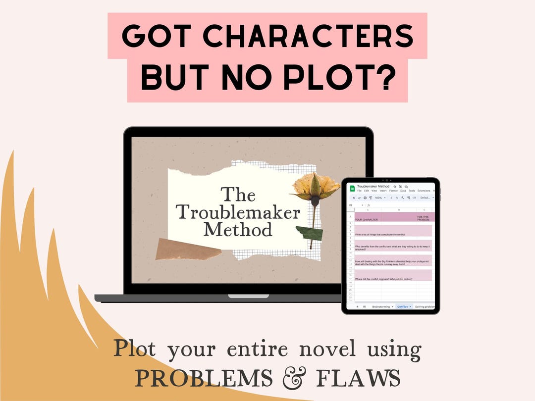 Novel Plotting Sheet and Guide, Story Mapping Spreadsheet, Character ...