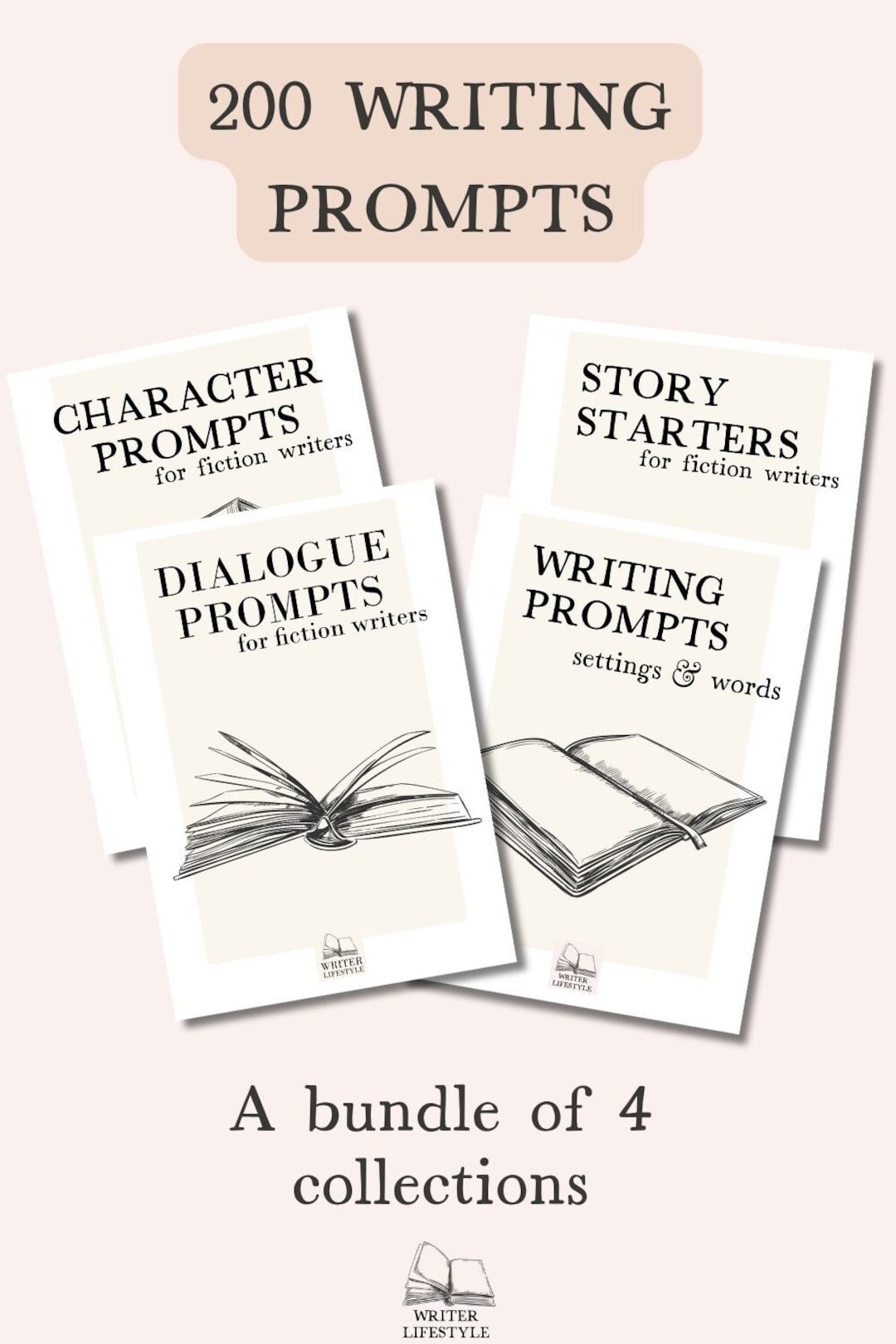 Writing Prompts Ebook BUNDLE With 200 Unique Prompts for Creative ...