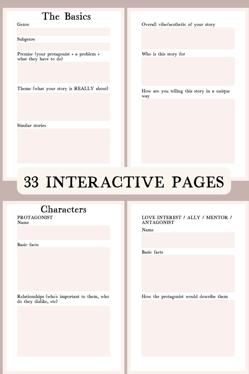 Novel Planner for Writers, Digital Plot Planning for Authors ...