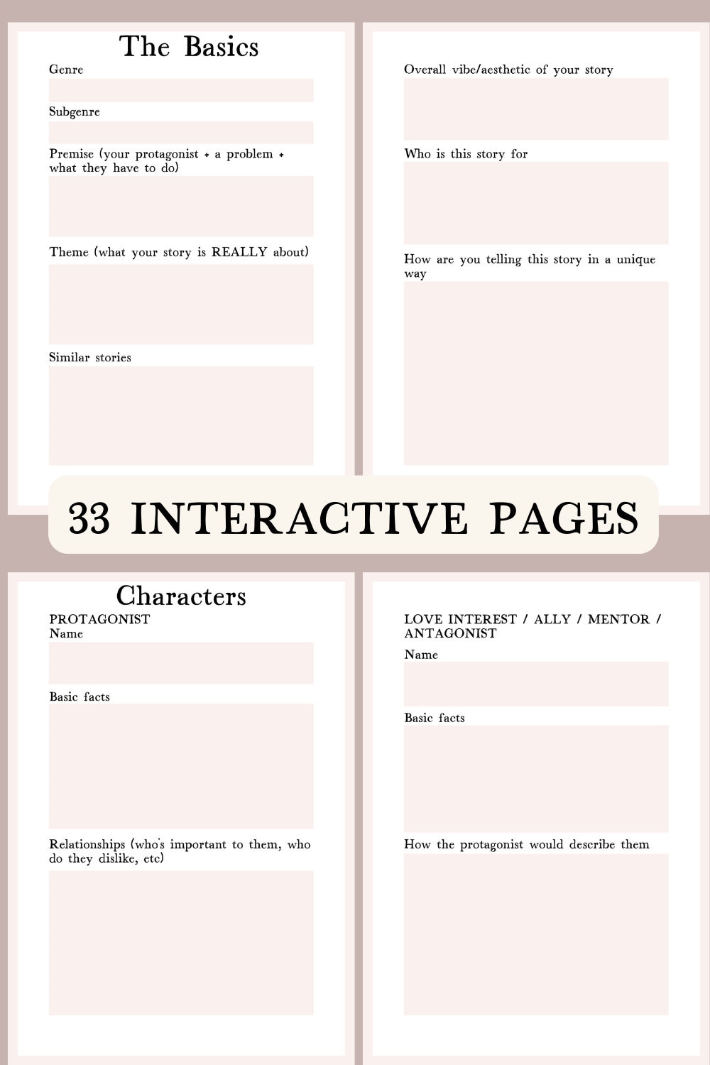 Novel Planner for Writers, Digital Plot Planning for Authors ...