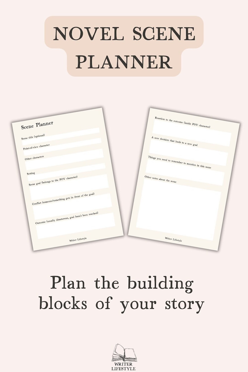 Novel Scene Planner Printable, Novel Outline Template, Writing a Novel ...