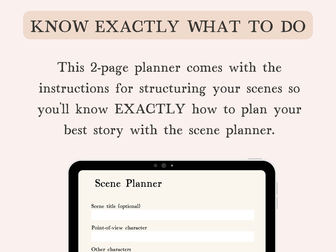 Novel Scene Planner Printable, Novel Outline Template, Writing a Novel ...