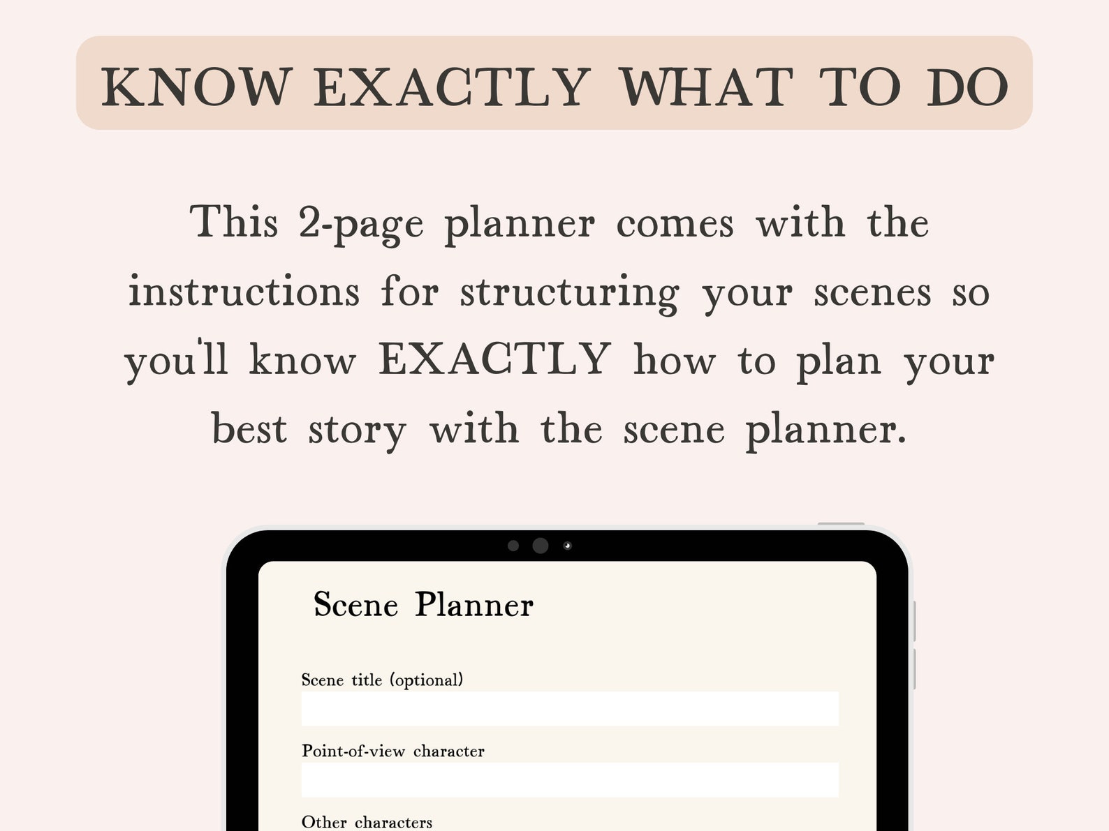 Novel Scene Planner Printable, Novel Outline Template, Writing a Novel ...