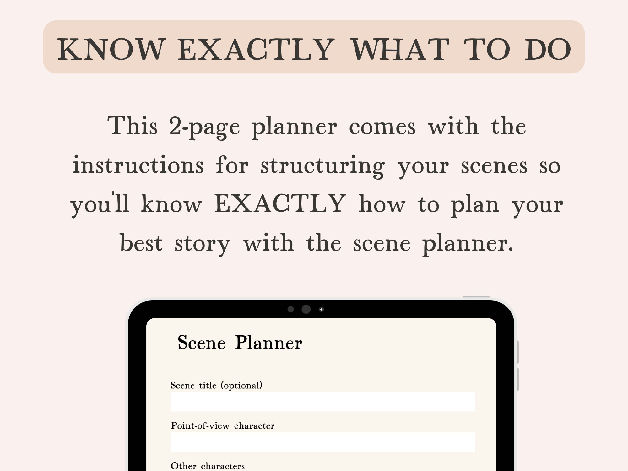 Novel Scene Planner Printable, Novel Outline Template, Writing a Novel ...