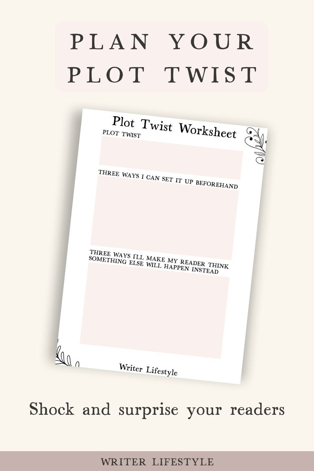 Printable and Digital Plot Twist Worksheet, Plot Planning and Story ...