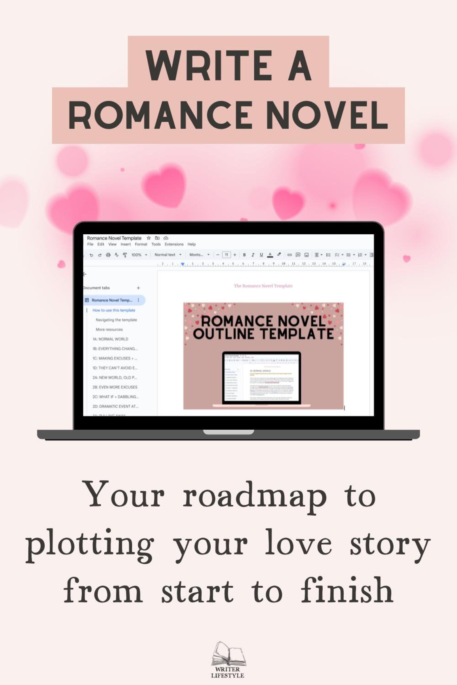 Romance Novel Outline Template for Google Docs, Romance Writing ...