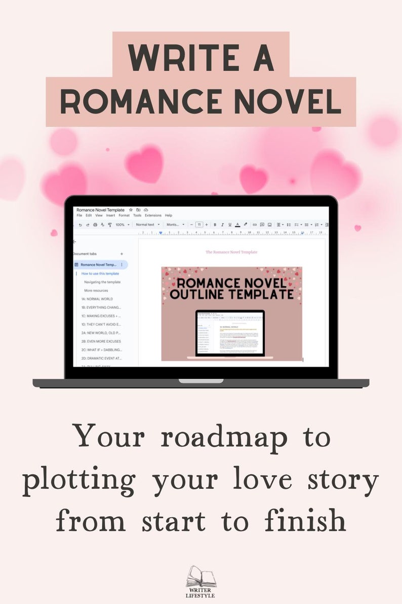 Romance Novel Outline Template for Google Docs, Romance Writing ...