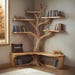 Entryway Bench With Tree Bookcase Corner Floating Shelf Lshaped Bench ...