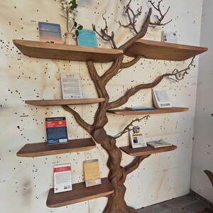 Tree Branch Floating Shelves Live Edge Solid Wood Tree Bookcase ...
