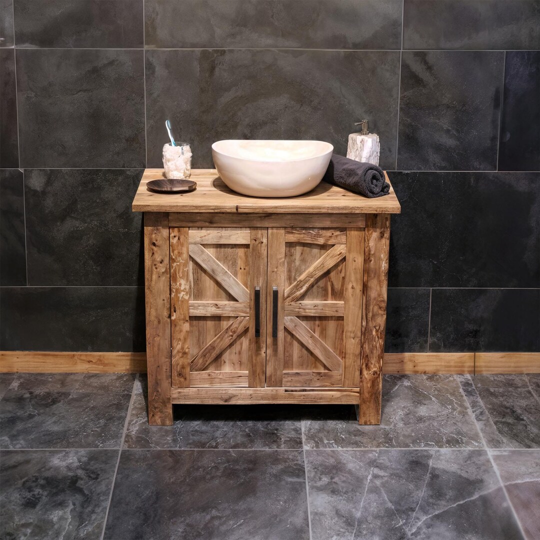 Rustic Reclaimed Wood Vanity Unit, Bathroom Sink Table Vanity Handmade ...